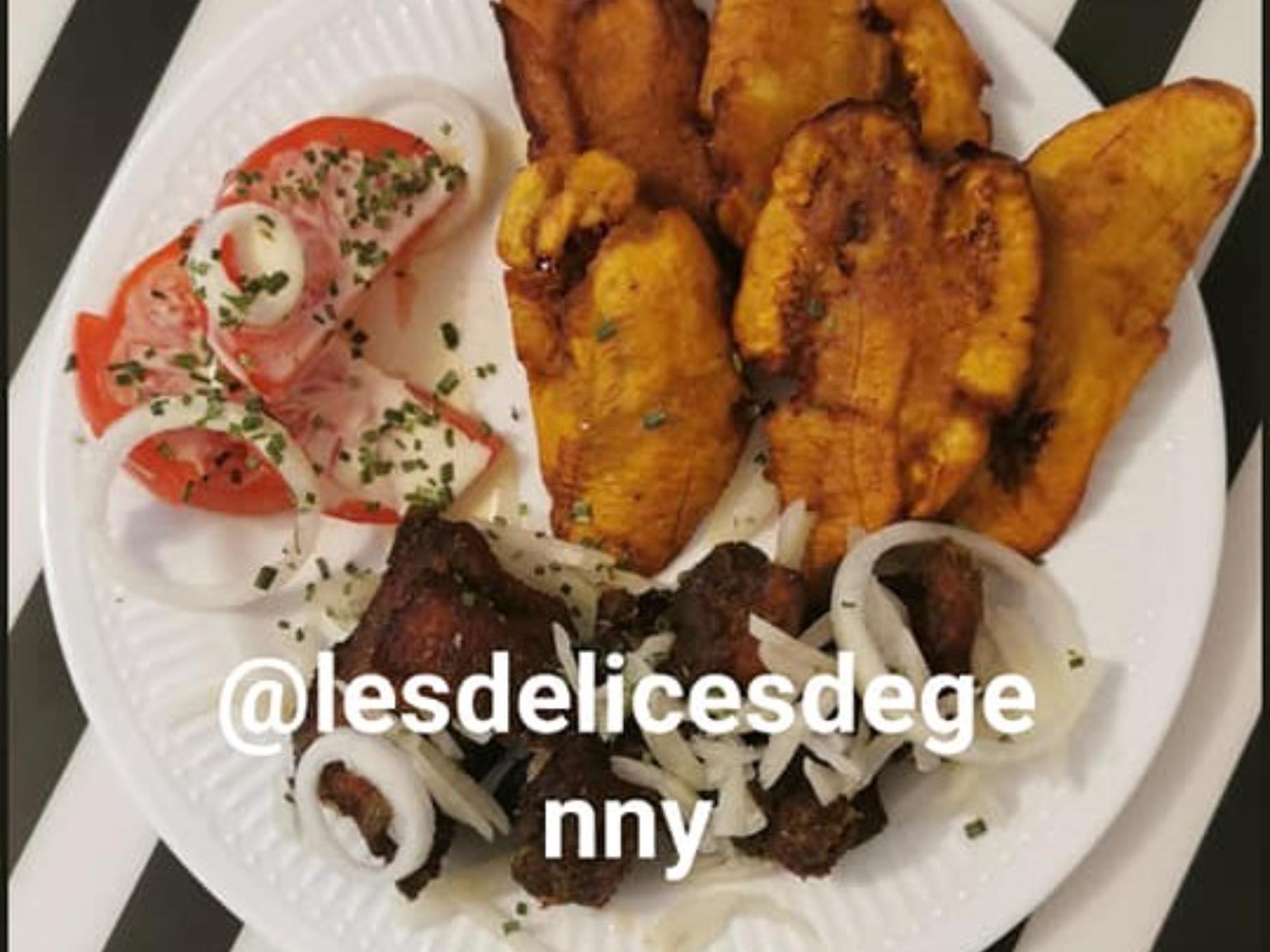 Porc braisé et Bananes plantain tapés - Les Délices de Genny